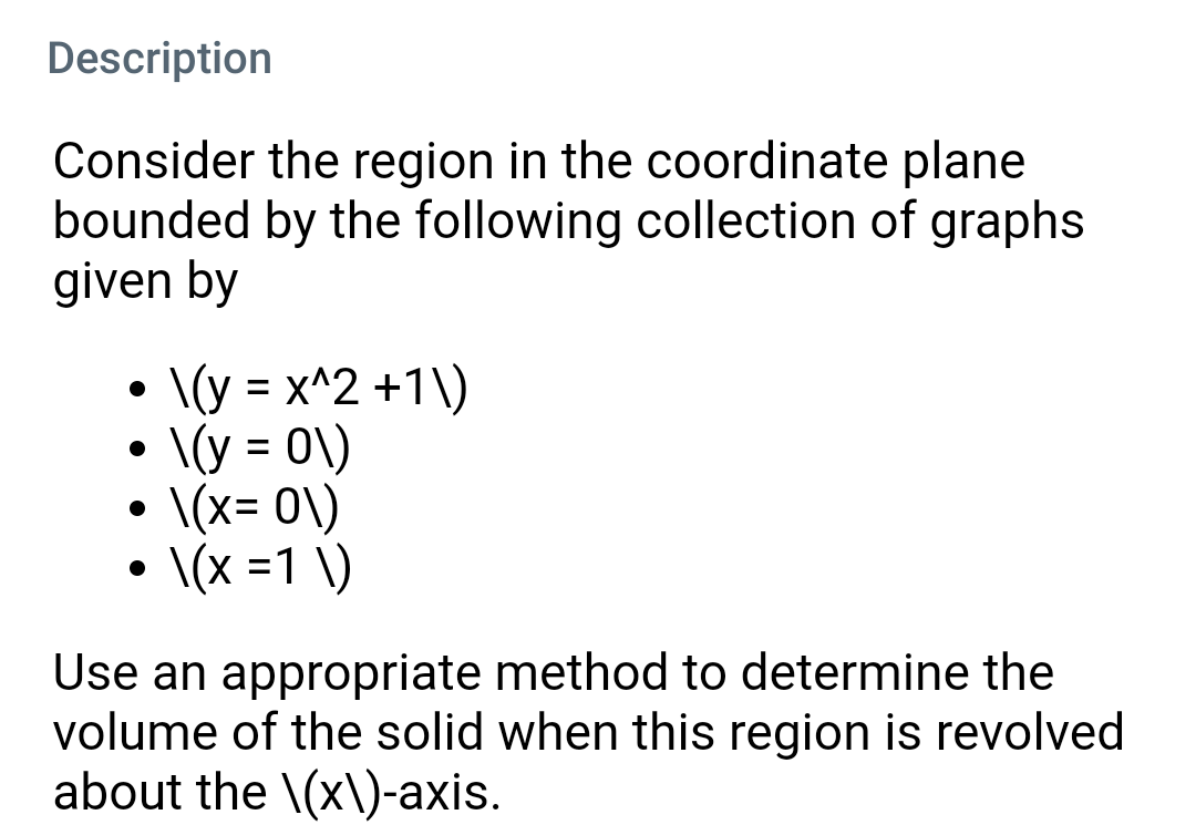 Solved Description Consider the region in the coordinate | Chegg.com