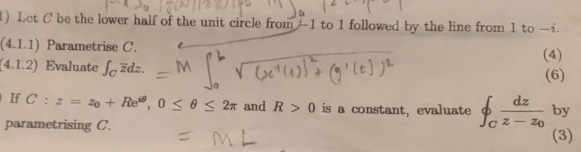 Solved Let C be the lower half of the unit circle from -1 to | Chegg.com