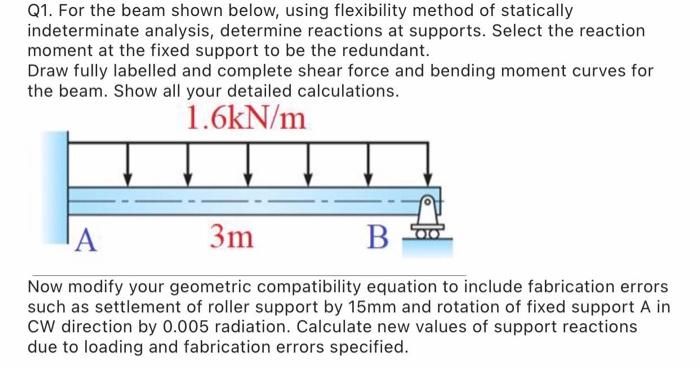 Solved Q2. For the frame shown below, using flexibility | Chegg.com