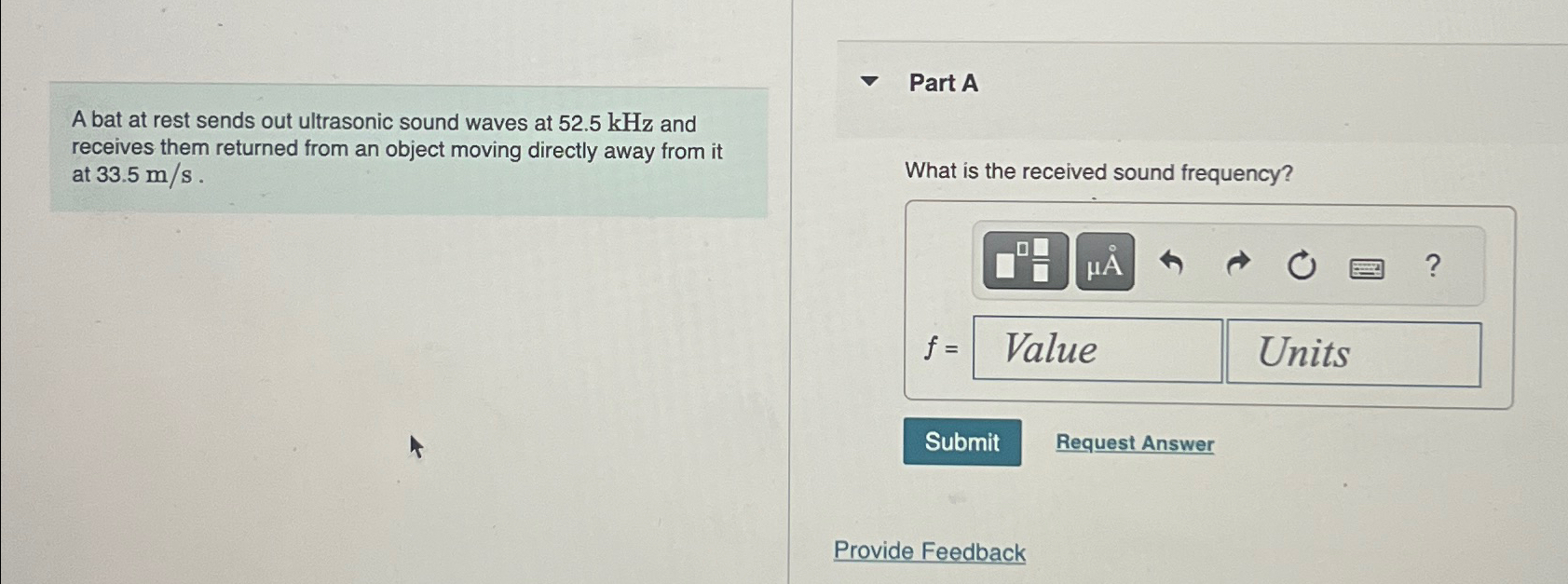 Solved A bat at rest sends out ultrasonic sound waves at | Chegg.com