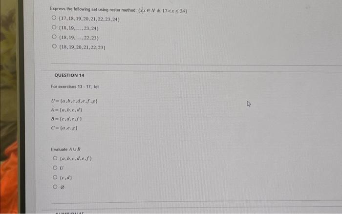 Solved Express the following set using roster method: {xx € | Chegg.com