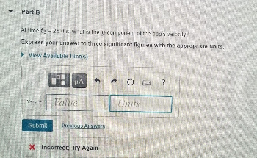 Solved A dog running in an open field has components of | Chegg.com