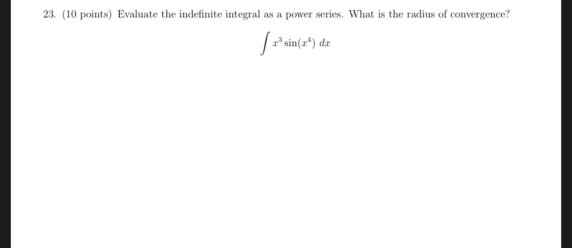 Solved (10 ﻿points) ﻿Evaluate the indefinite integral as a | Chegg.com
