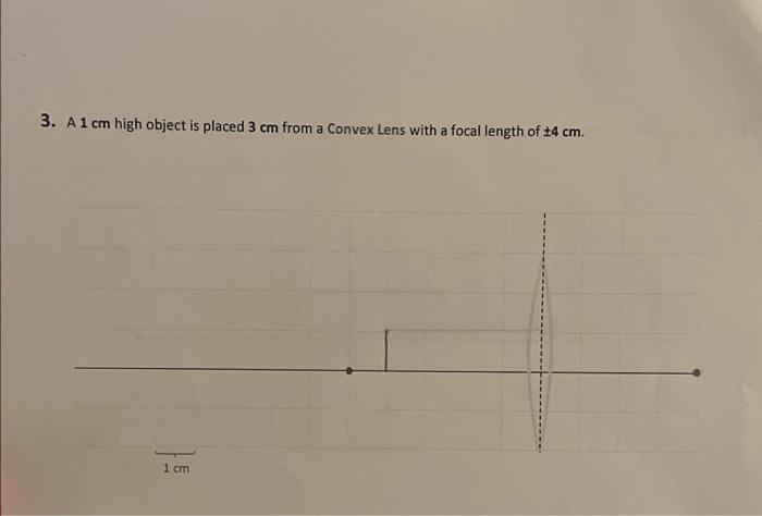 Solved 3. A1 cm high object is placed 3 cm from a Convex | Chegg.com