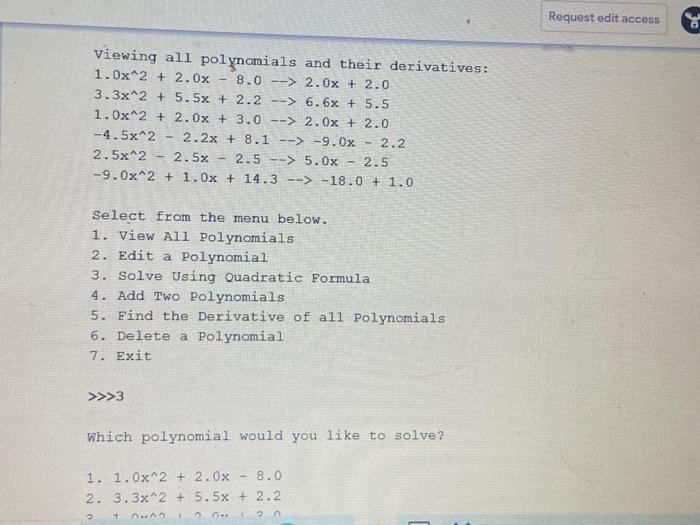 Solved This is in Java. this is a polynomial storage and | Chegg.com