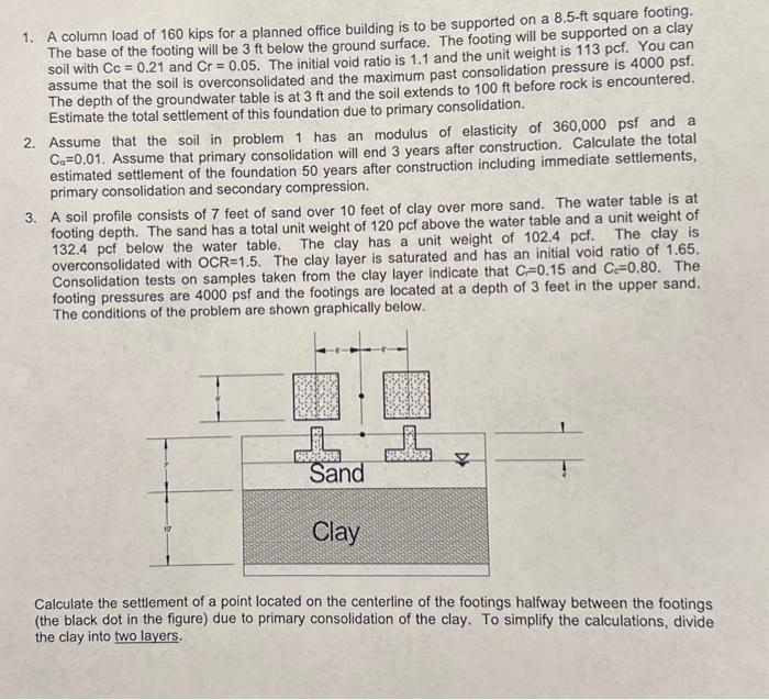 Solved A column load of 160 kips for a planned office | Chegg.com