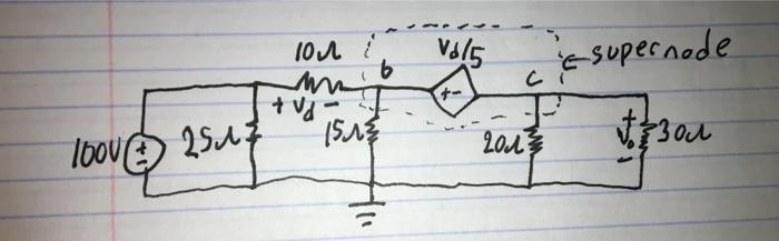 Solved find Vo=Vc using the node-voltage method | Chegg.com