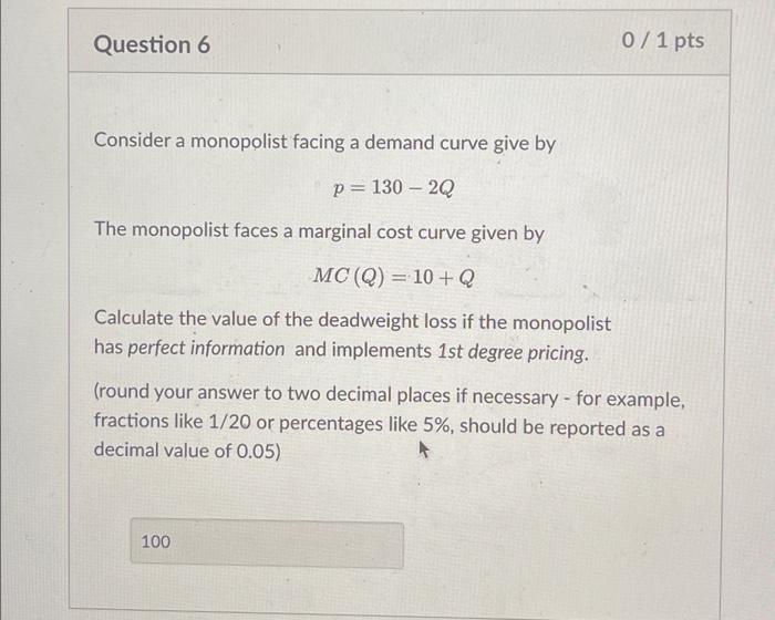 Solved Consider a monopolist facing a demand curve give by | Chegg.com Solved Consider a monopolist facing a demand curve give by | Chegg.com