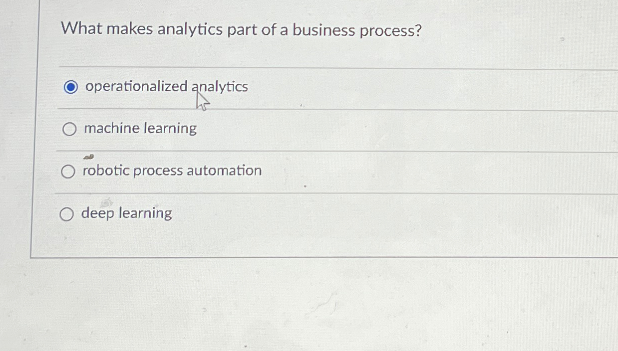 Solved What makes analytics part of a business | Chegg.com