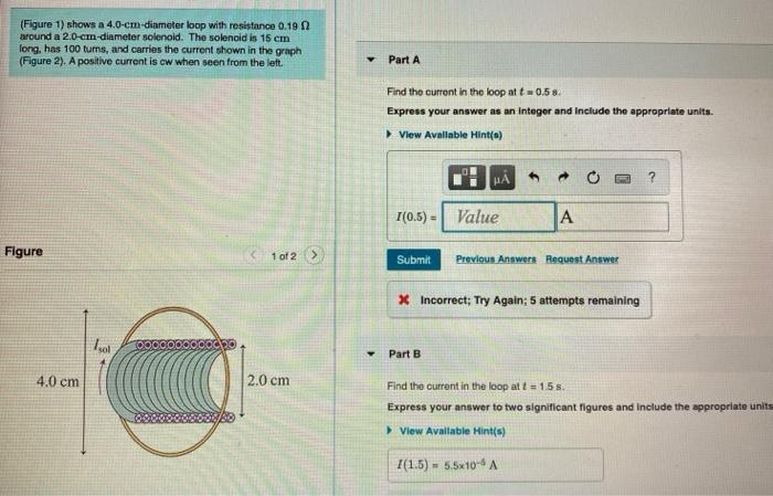 Solved (Figure 1) shows a 4.0-cm-diameter loop with | Chegg.com