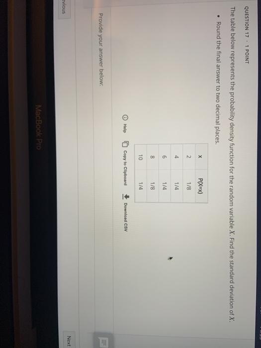 Solved QUESTION 17.1 POINT The table below represents the | Chegg.com