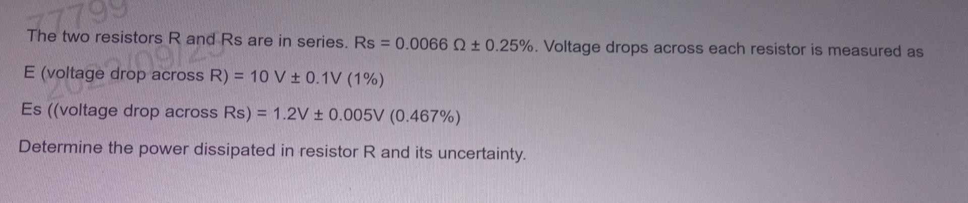 Solved The two resistors R and Rs are in series. Rs | Chegg.com
