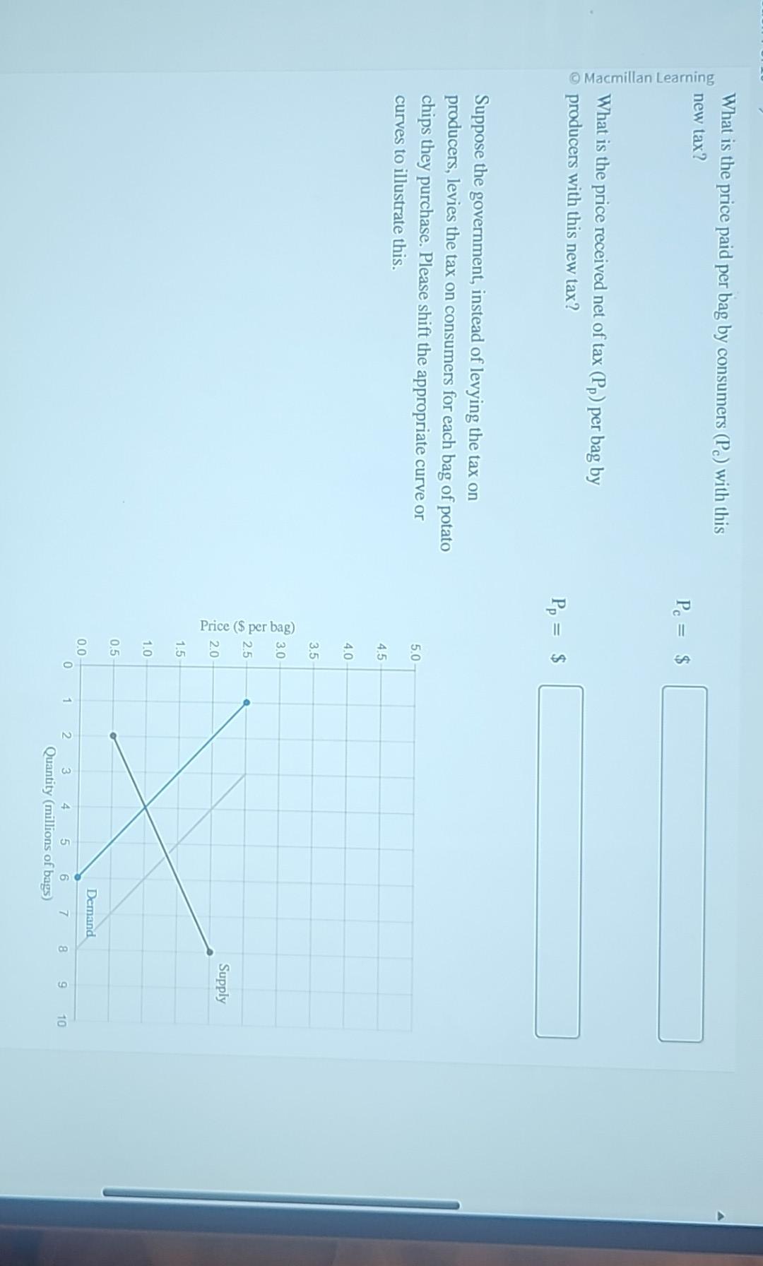 Solved The graphs show the market for bags of potato chips, | Chegg.com