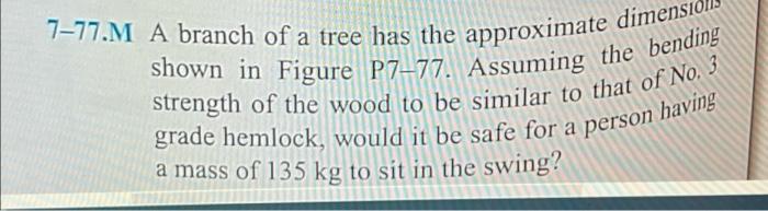 Solved 7-77.M A branch of a tree has the approximate | Chegg.com
