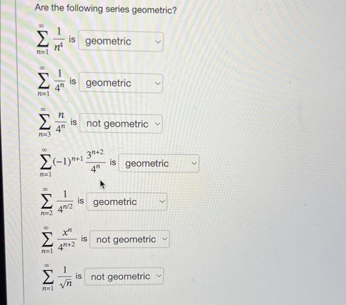 Solved Consider the infinite series ∑n=0∞8n3n−1−1. - Part 1: | Chegg.com