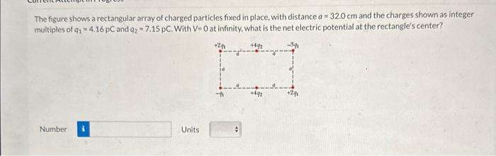 Solved The figure shows a rectangular array of charged | Chegg.com