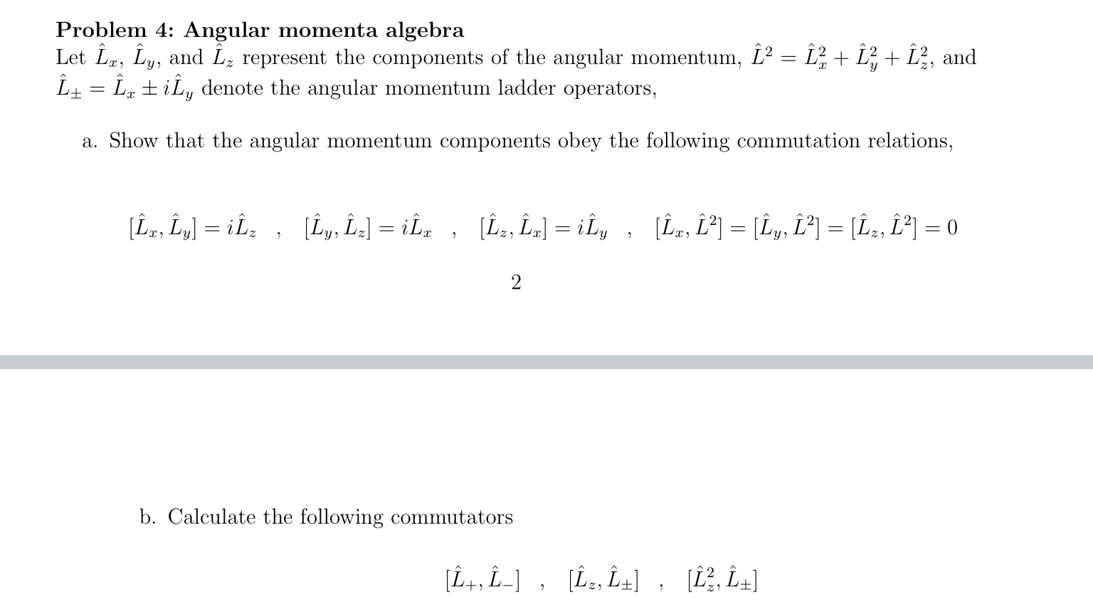 Solved Problem 4: Angular momenta algebraLet | Chegg.com