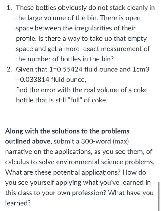 Finding the volume of things can be complicated when | Chegg.com