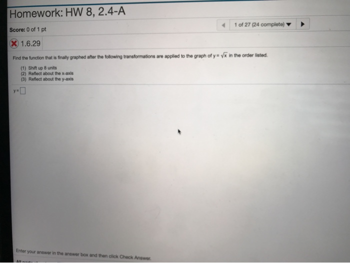 Solved Homework Hw 8 2 4 A 1 Of 27 24 Complete Score 0