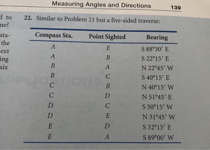 Measuring Angles and Directions 139 to ne? 22. | Chegg.com