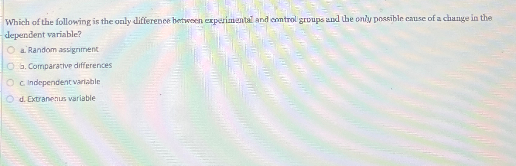 Solved Which of the following is the only difference between | Chegg.com