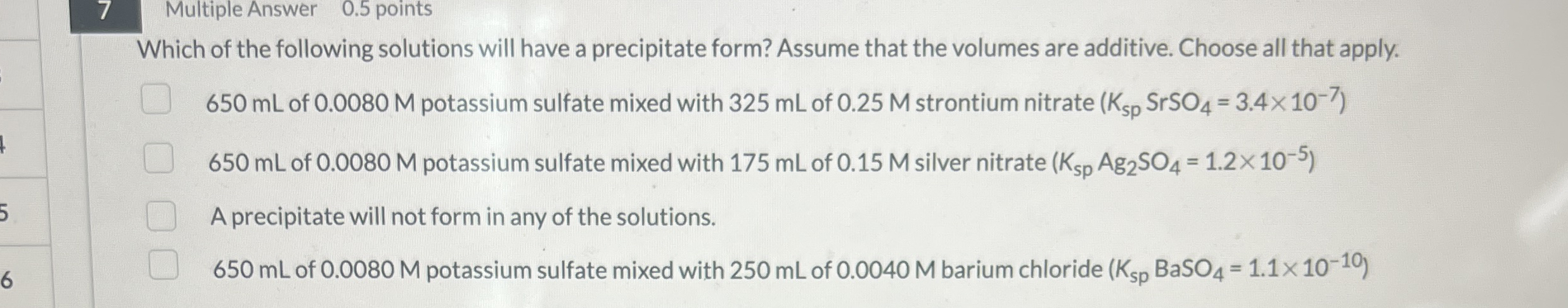 Solved 7Multiple Answer0.5 ﻿pointsWhich of the following | Chegg.com