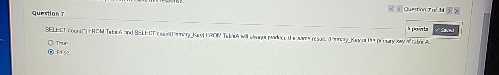Solved Question 7Question 7 ﻿of 14 , 》5 ﻿pointsSELECT | Chegg.com