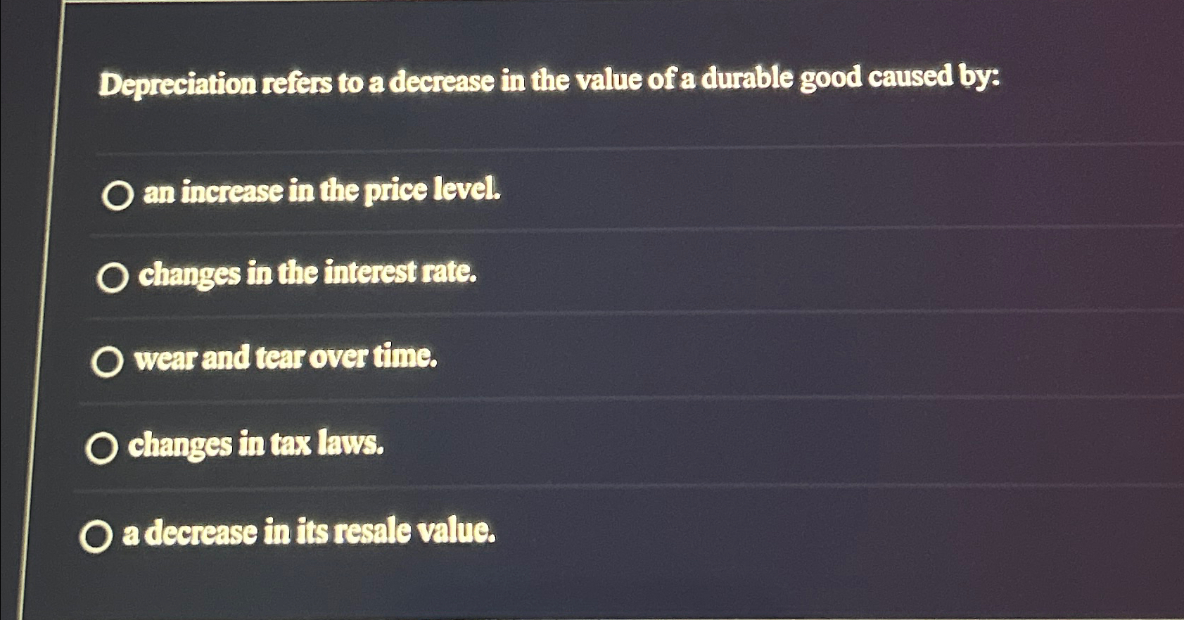 Solved Depreciation refers to a decrease in the value of a | Chegg.com