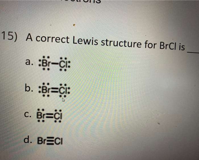 Electron Dot Structure For Brcl