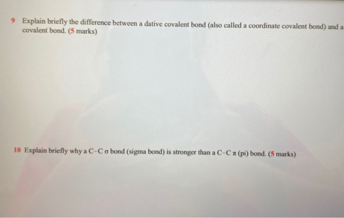 Solved 9 Explain briefly the difference between a dative | Chegg.com