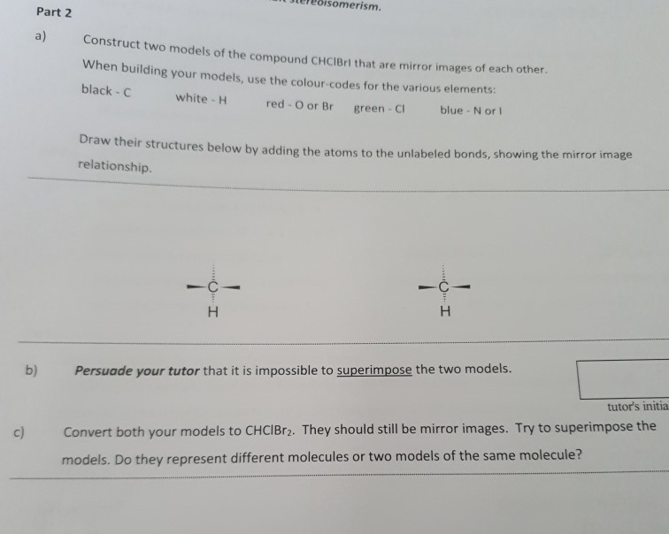 Solved merism. Part 2 a) Construct two models of the | Chegg.com
