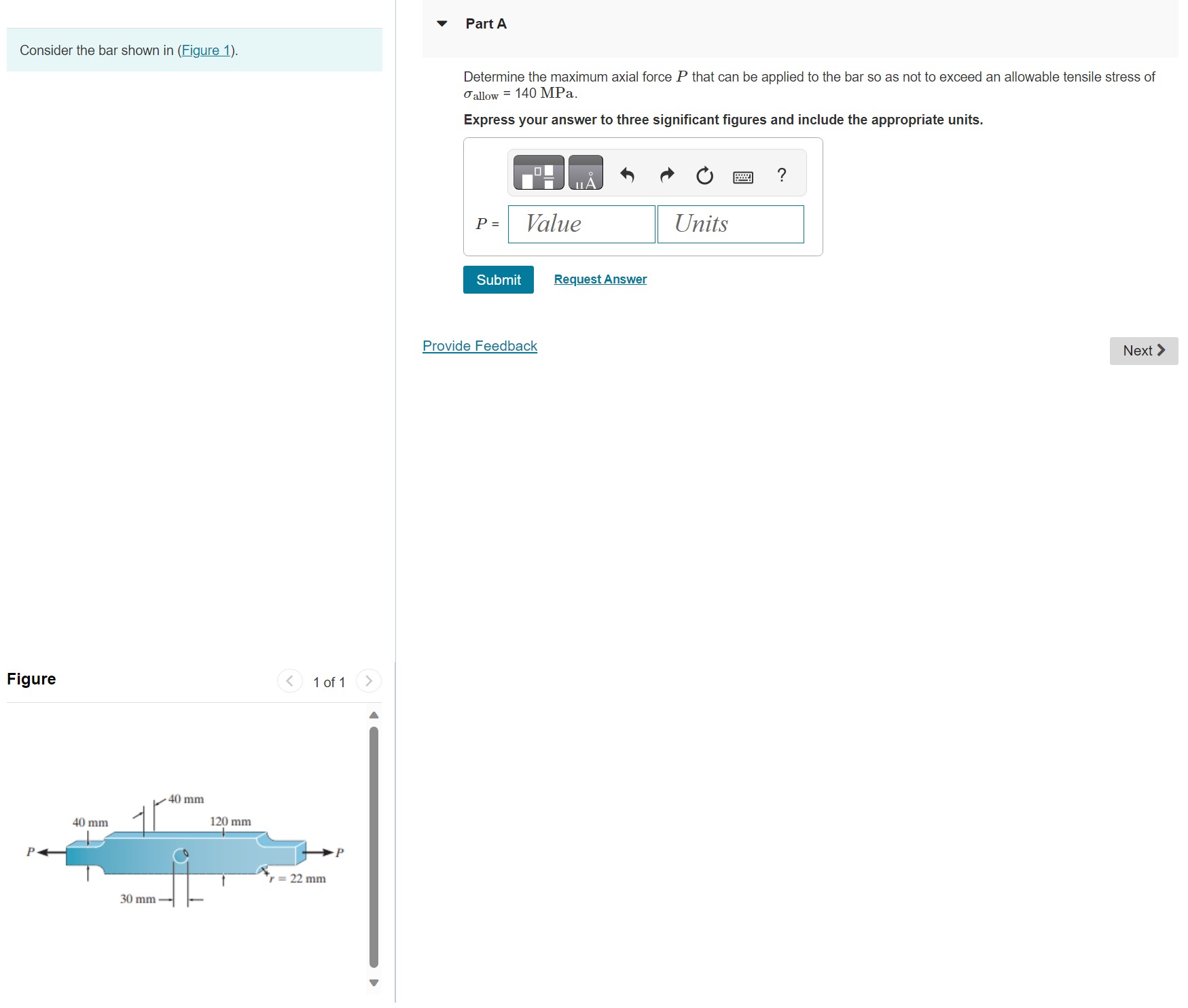 Solved Part AConsider the bar shown in (Figure | Chegg.com