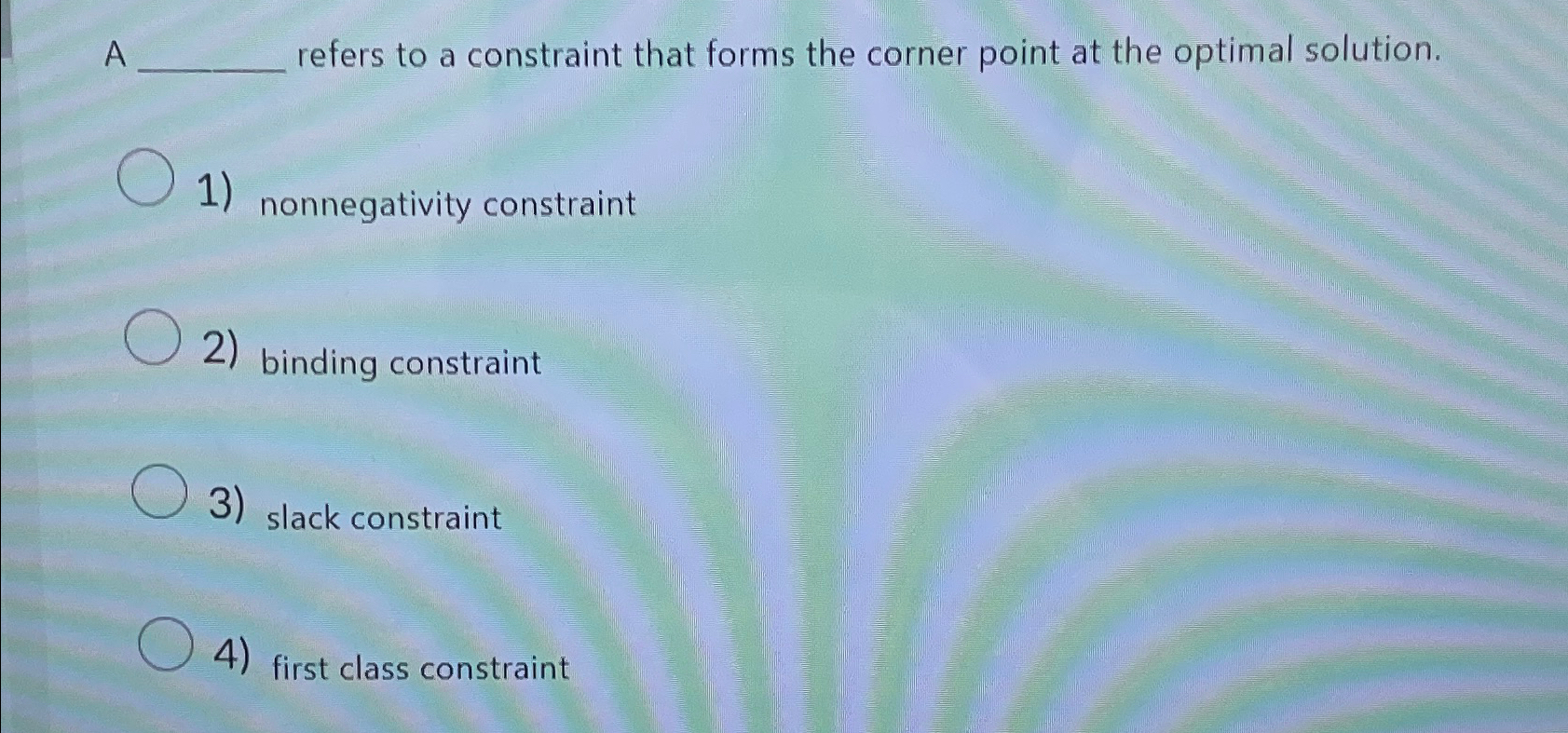 Solved A refers to a constraint that forms the corner point | Chegg.com