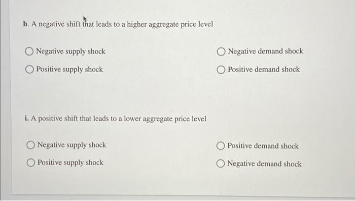 Solved e. A rightward shift in the AD curve Negative demand | Chegg.com