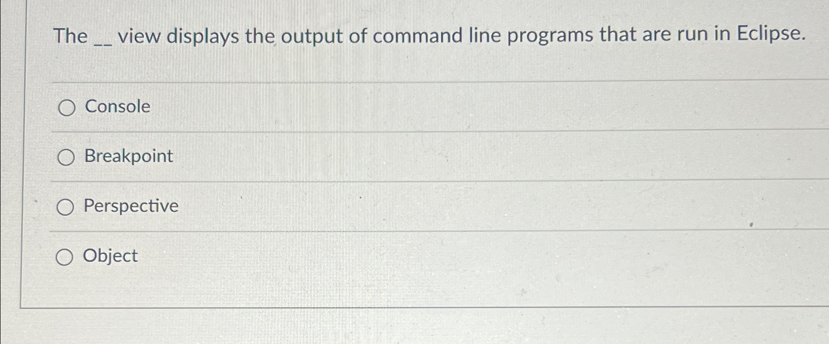 Solved The view displays the output of command line programs | Chegg.com