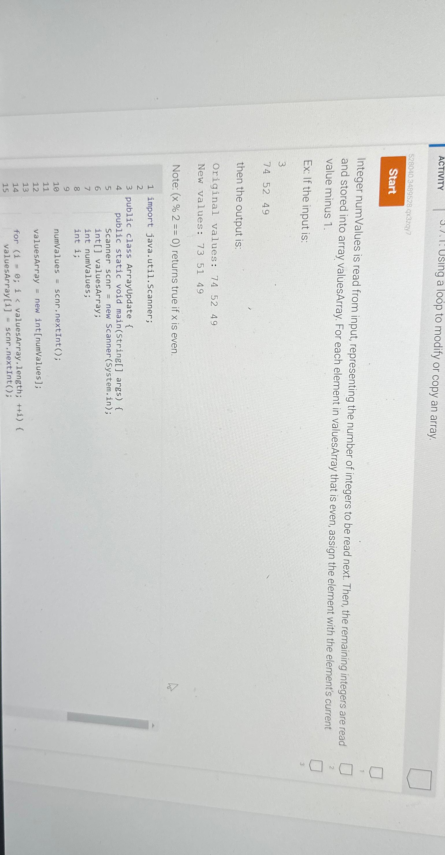 Solved ACTIVITY5.1.1. ﻿Using a loop to modify or copy an | Chegg.com