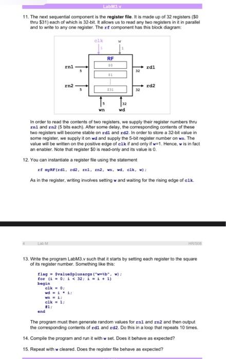 Solved 11. The next sequential component is the register | Chegg.com