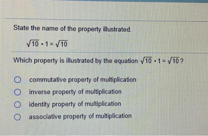 Solved State the name of the property illustrated. V10 1 = | Chegg.com