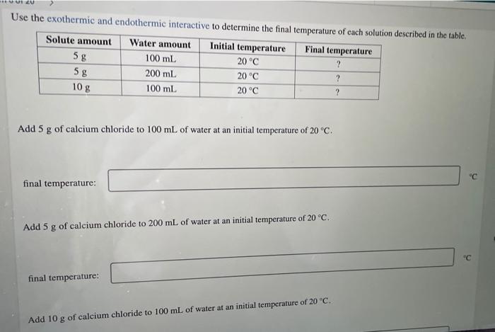 Solved Use the exothermic and endothermic interactive to | Chegg.com