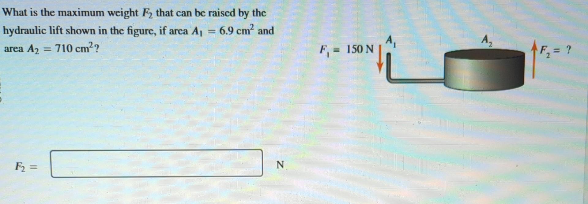 Solved What is the maximum weight F2 that can be raised by | Chegg.com
