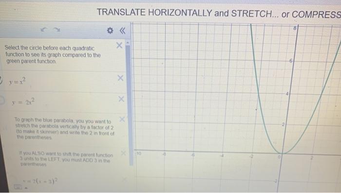 How did you do? X Given the quadratic parent | Chegg.com