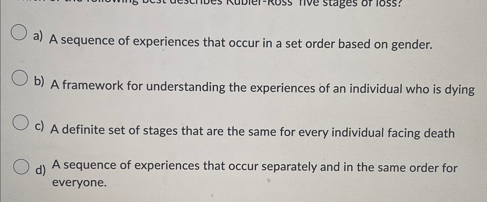 Solved a) ﻿A sequence of experiences that occur in a set | Chegg.com