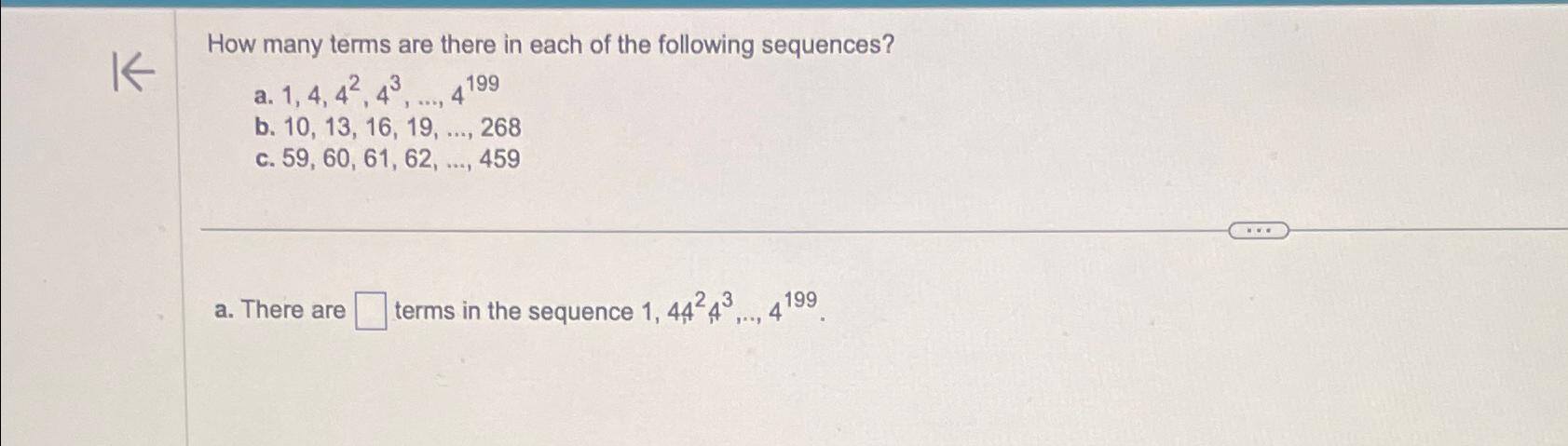 Solved How many terms are there in each of the following | Chegg.com