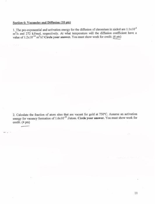 Solved Section 5: Crystallographic Planes and Directions (12 | Chegg.com