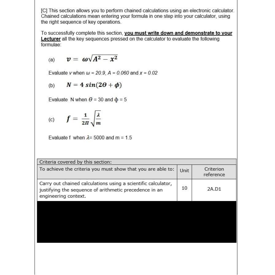 Solved [C] ﻿This section allows you to perform chained | Chegg.com