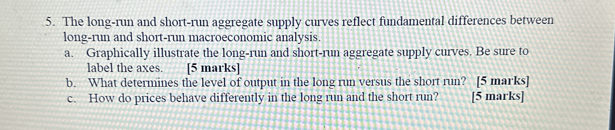 Solved The long-run and short-run aggregate supply curves | Chegg.com