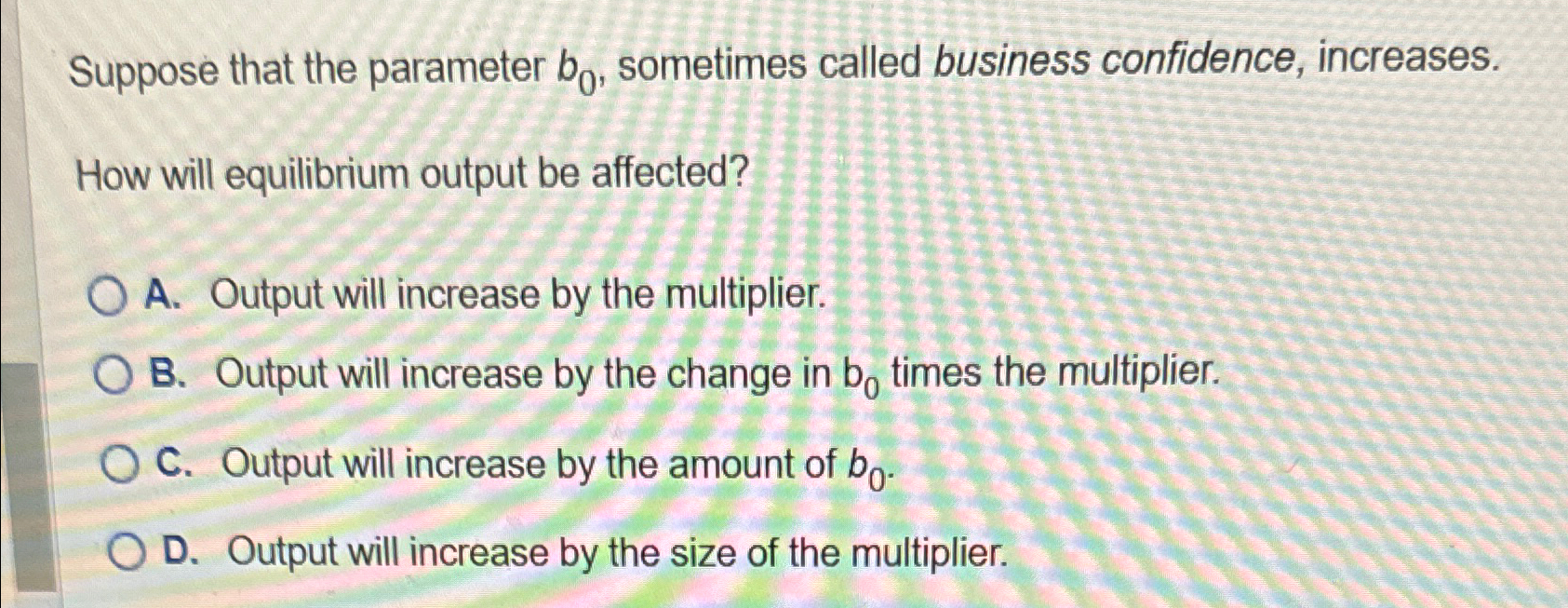 Solved Suppose that the parameter b0, ﻿sometimes called | Chegg.com