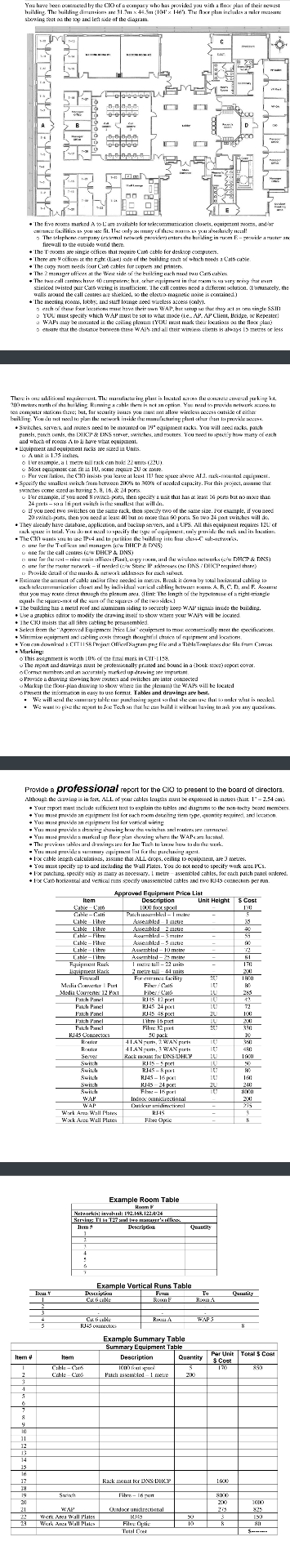 Solved Provide a professional report tor the ClO to present | Chegg.com