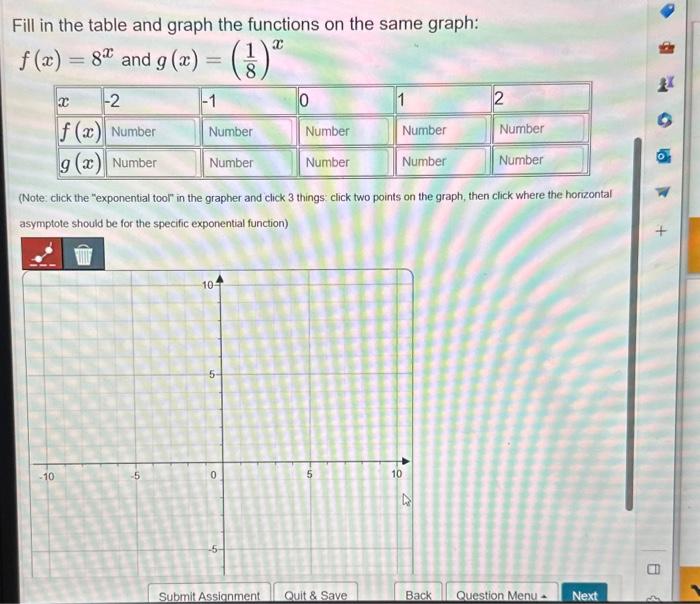 Solved Fill in the table and graph the functions on the same | Chegg.com