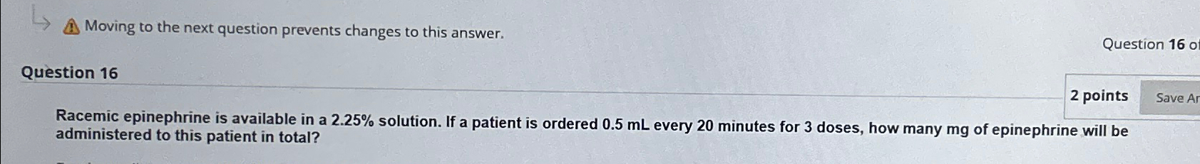 Solved Racemic epinephrine is available in a 2.25% | Chegg.com